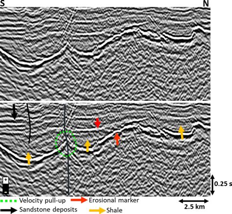 Uninterpreted Top And Interpreted Bottom Part Of Seismic Line S6