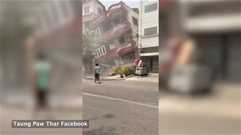 ငလျင်ဒဏ်ကြောင့် မန္တလေးမြို့တွင်းတနေရာ တိုက်ပြိုကျနေမှုမြင်ကွင်း Youtube