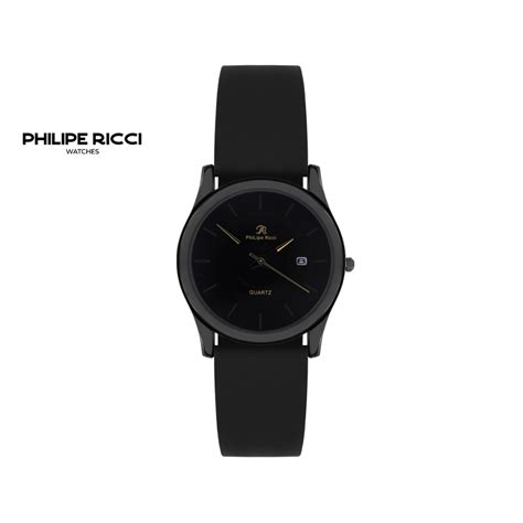 Jual PhiLipe Ricci Jam Tangan Pria Karet Hitam Simple Keren Terbaru Original Free