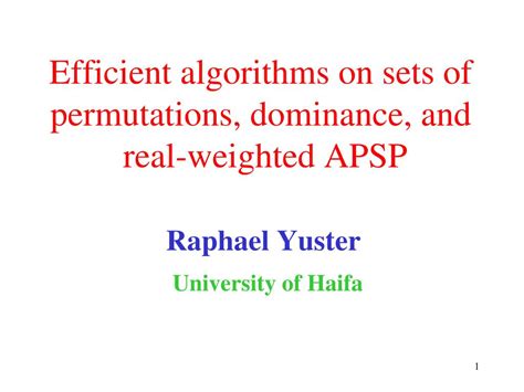 Ppt Efficient Algorithms On Sets Of Permutations Dominance And Real