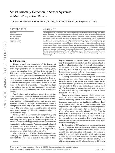 Smart Anomaly Detection In Sensor Systems A Multi Perspective Review L DocsLib