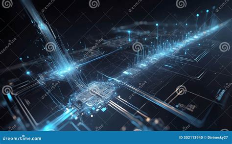 Quantum Horizons AI Powered Qubit Visualizations AI Generate Stock Illustration Illustration