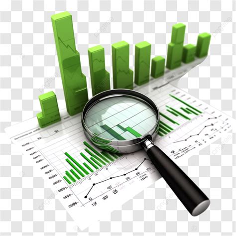 Realistic Data Chart Data Chart 3d Magnifying Glass Graph Report Png