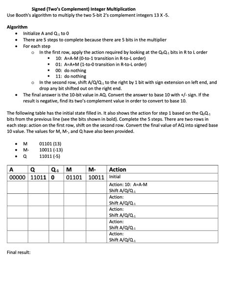 signed two s complement integer multiplication use