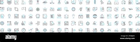 Global Transportation Vector Line Icons Set Logistics Fleet Shipping