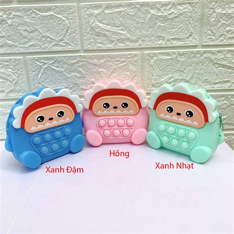 Mua Sỉ Túi Cho Bé Gái đeo Chéo Pop It Nhiều Màu Popit Khủng Long Nhấn