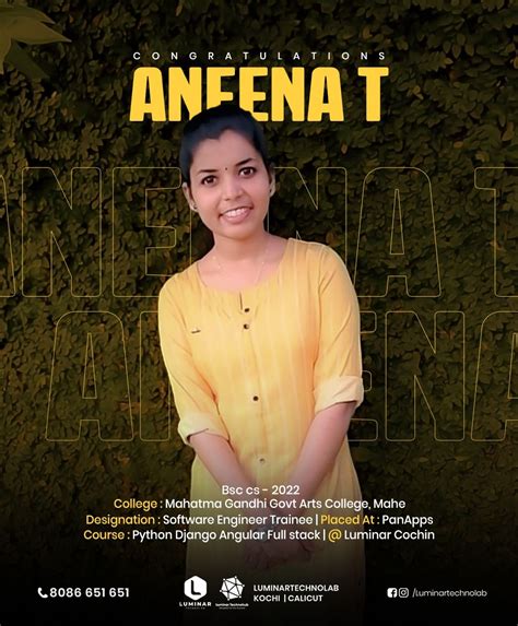 Luminar Technolab On Linkedin Congratulations On Your Placement 👏 Are