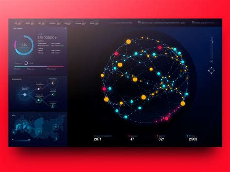 Dashboard Concept Digital Network Map Design Data Visualization