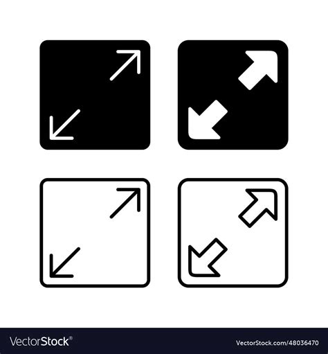 Fullscreen Icon Expand Fullscreen Icon Royalty Free Vector
