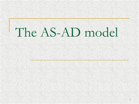The AS AD Model