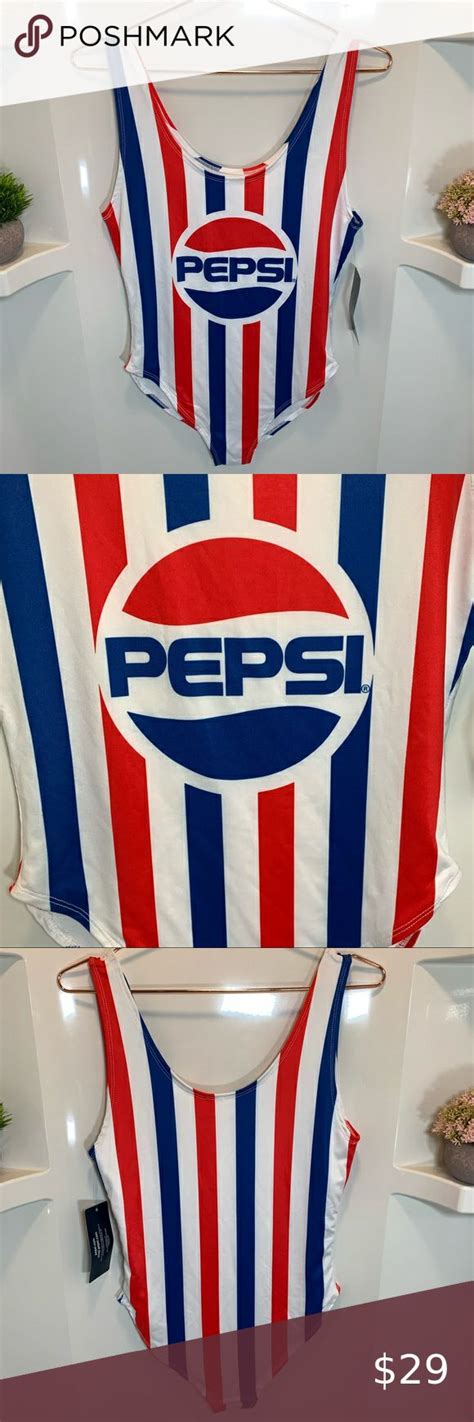 Pepsi Throwback One Piece Swimsuit One Piece Swimsuit Blue One Piece