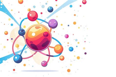 Vibrant Atomic Model Illustration With Colorful Orbits And Dynamic Molecular Particles On A