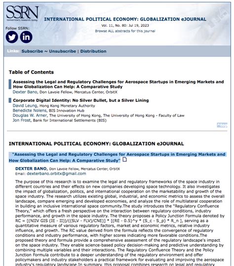i am proud to announce that my research on my regulatory confluence
