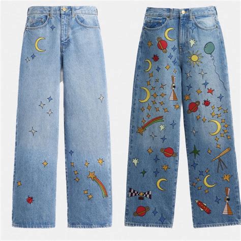 Jessica Herschko And Kirsten Dunst 90s Fit Embroidered Jeans In A Vintage Wash Available Now