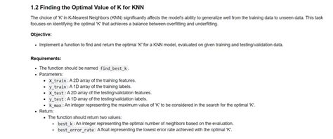 Solved 12 ﻿finding The Optimal Value Of K For Knnthe Choice