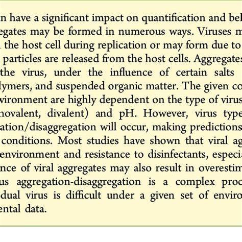 Pdf Viral Aggregation Impact On Virus Behavior In The Environment