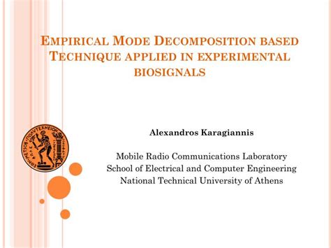 PPT Empirical Mode Decomposition Based Technique Applied In Experimental Biosignals PowerPoint