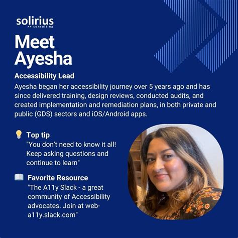 Solirius Consulting On Linkedin Introducing Ayesha Saeed Who Shares