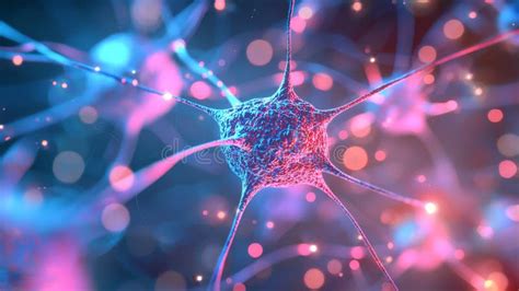 The Function Of The Brain With A Close Up 3d Rendering Illustration Showing A Neuron Neurology