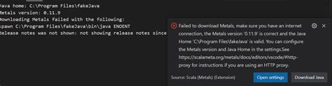 Start Metals Server” Keeps Loading Forever · Issue 1226 · Scalametametals Vscode · Github