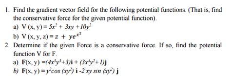 solved find the gradient vector field for the following