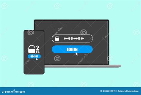 2fa Authentication One Time Password To Log In Cartoon Vector 235781763
