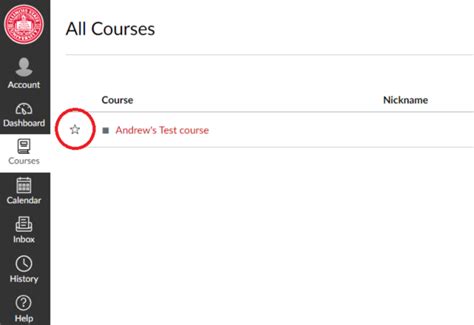 Favoriting A Course In Canvas Help Illinois State