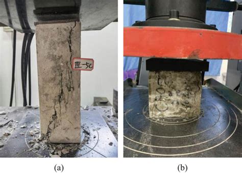 Test Device Of Prismatic And Cube Samples A Prism Axial Compression Download Scientific