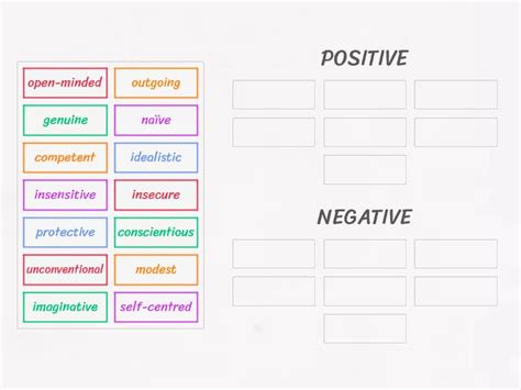 Descriptive Adjectives Group Sort