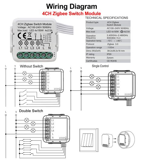 Module De Commutation Tuya Zigbee 3 0 10a Contrôle Vocal 1 à 4 Gangs Cdiscount Bricolage