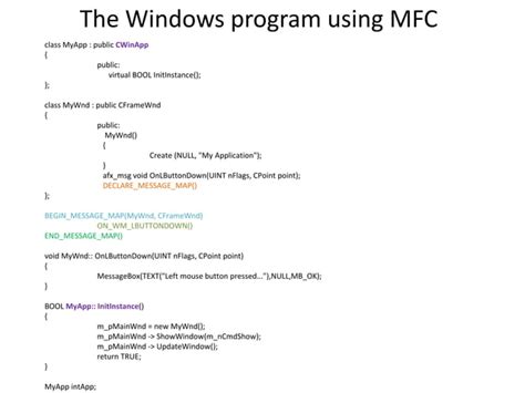 Mfc Message Handling Pptx Operating Systems Computer Software And