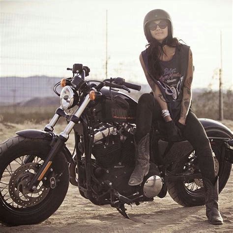 Harley Davidson Forty Eight Motorcycle Girl Cafe Racer Girl Biker Girl
