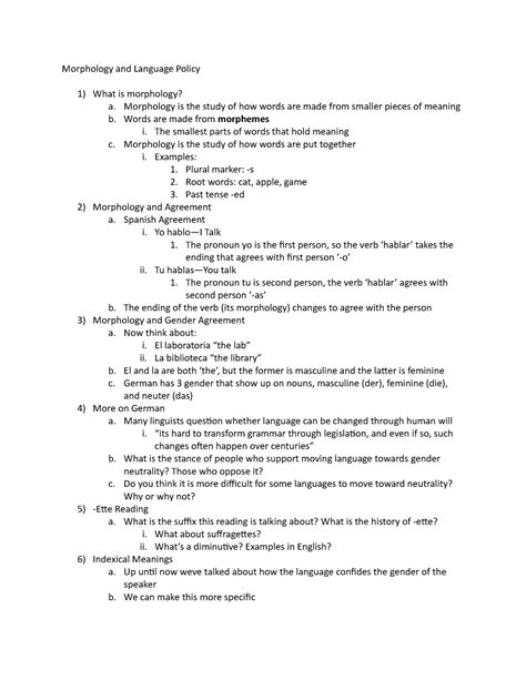 Morphology And Language Policy Morphology Is The Study Of How Words