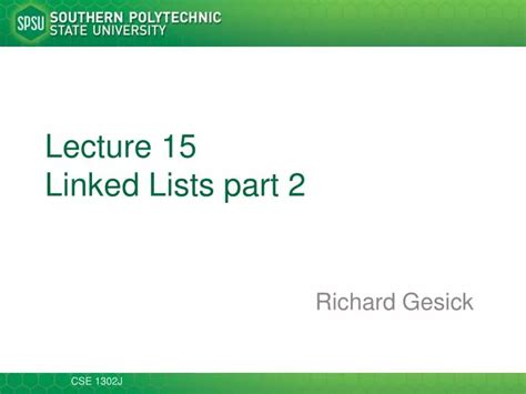 Ppt Lecture 15 Linked Lists Part 2 Powerpoint Presentation Free