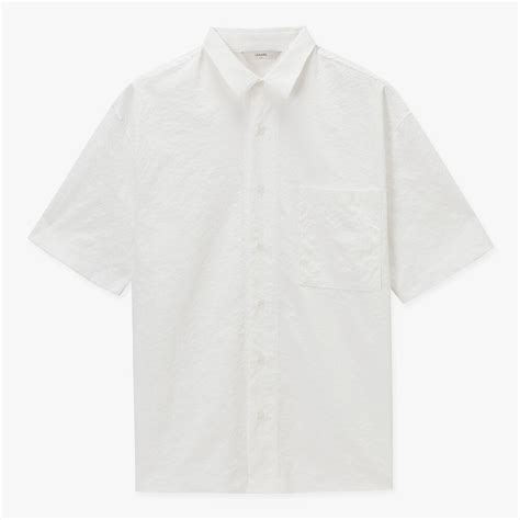 르마드 시어서커 오버핏 하프셔츠 화이트 위시버킷