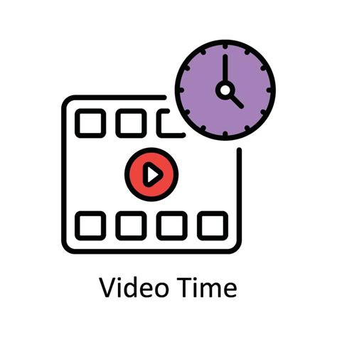 Video Time Vector Fill Outline Icon Design Illustration Online Streaming Symbol On White