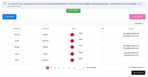 syncfusion ej2 base examples codesandbox