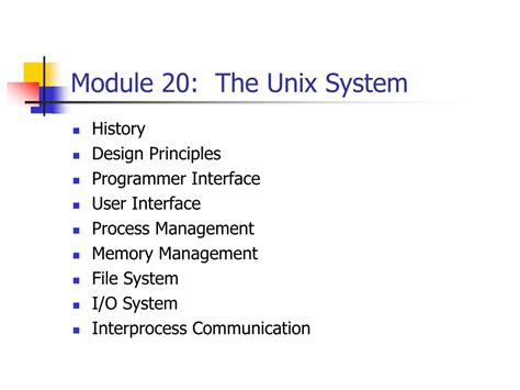 Ppt Module 20 The Unix System Powerpoint Presentation Free Download
