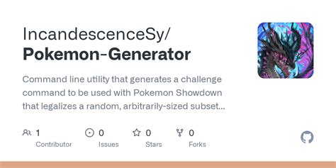 GitHub IncandescenceSy Pokemon Generator Command Line Utility That Generates A Challenge