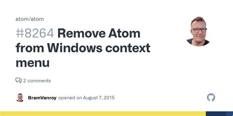 Remove Atom From Windows Context Menu · Issue 8264 · Atomatom · Github