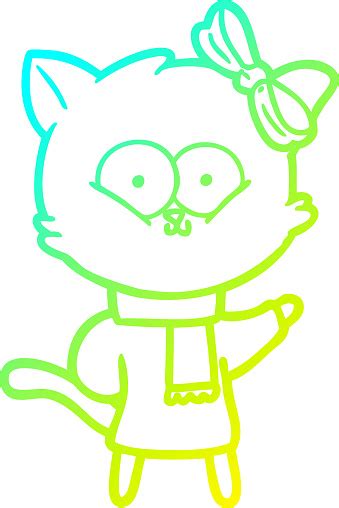 만화 고양이의 차가운 그라데이션 선 그리기 고양이 새끼에 대한 스톡 벡터 아트 및 기타 이미지 고양이 새끼 그라데이션 낙서 드로잉 Istock