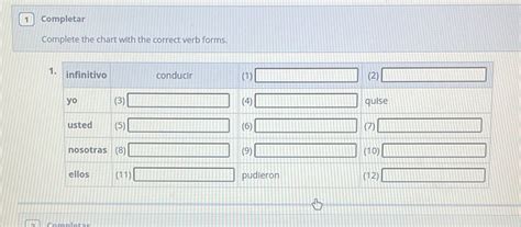 Solved 1 Completar Complete The Chart With The Correct Verb Forms [algebra]