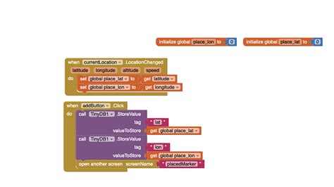 Store A List Of Coordinates In TinyDB And Create Clickable Map Markers Of Them MIT App