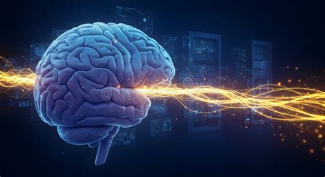 Human Brain Neural Network Connections Digital Technology Artificial Intelligence Concept Stock