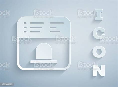 종이 는 회색 배경에 고립 된 기차 또는 비행기 아이콘 티켓을 구입하는 티켓 사무실을 잘라 티켓을 구입 티켓 서비스 종이 아트 스타일 벡터 3차원 형태에 대한 스톡 벡터