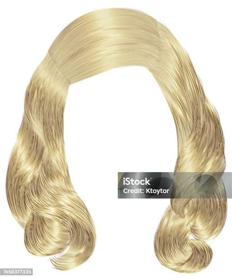 트렌디 한 여자 긴 머리 금발 색상입니다 아름다움 패션 사실적인 그래픽 3d 가발에 대한 스톡 벡터 아트 및 기타 이미지 가발 금발 머리 복고풍 Istock