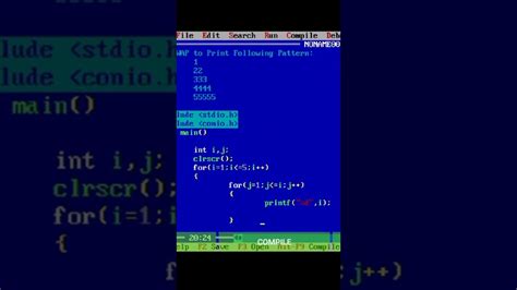 Write A Program To Create Pattern Wap To Print Pattern Turbo C