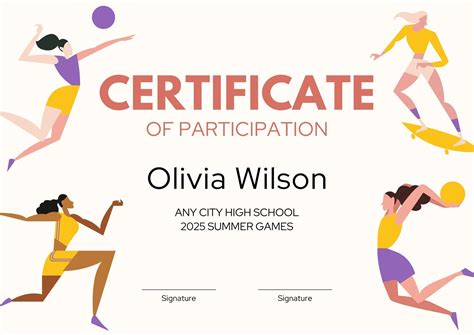 School Sports Certificate Designs