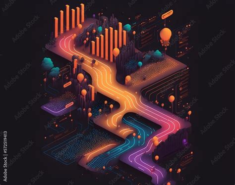 Data Visualization of a roadmap ilustração do Stock Adobe Stock