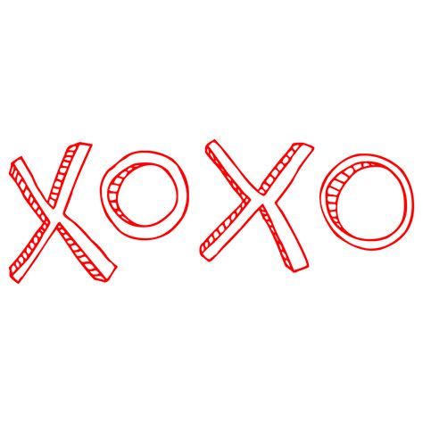Hand Drawn Xoxo Lettering On Transparent Background Png